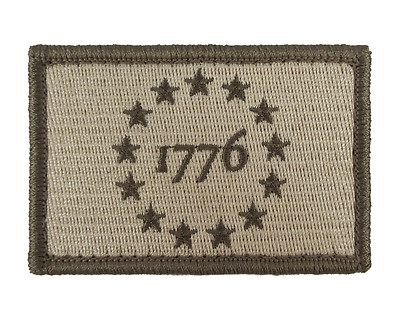 1776 Patriot Tactical Hook & Loop Fully Embroidered Morale Tags Patch ...