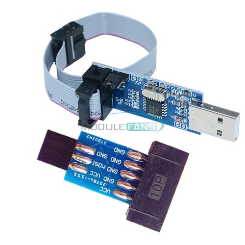 10 Pin Convert to Standard 6 Pin Adapter Board+USBASP USBISP AVR Programmer USB | eBay