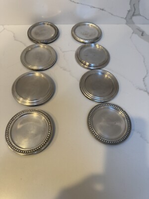 Vintage , set of 8 , silver plated coasters. | eBay