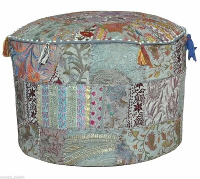 Pouf Ottoman Ethnic Indian Floral Pouffe Poof Floor Pillow Foot stool ...