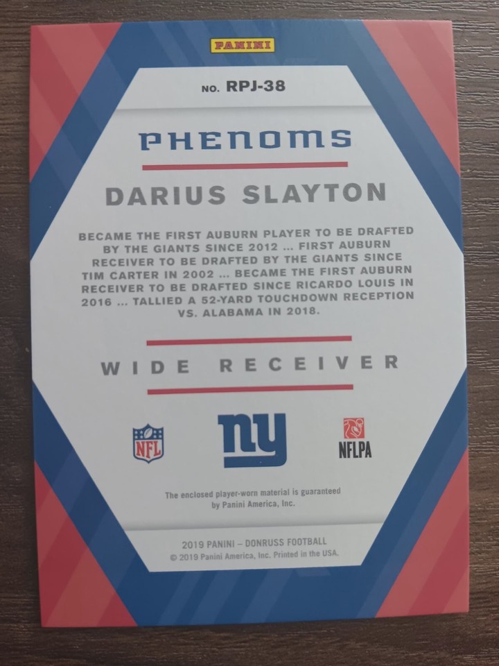2019 Donruss - Rookie Phenoms Jerseys Green #RPJ-38 Darius Stayton | eBay