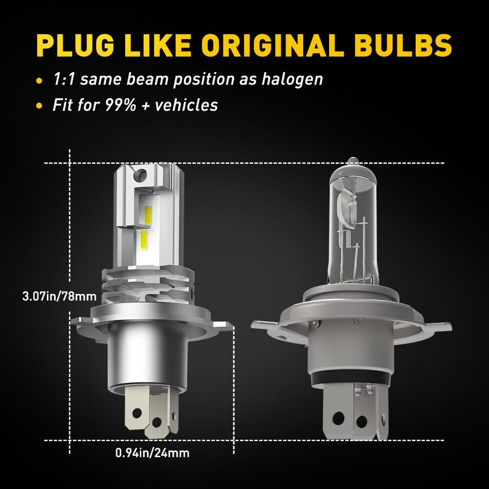 AUXITO H4 LED Headlight Bulb Conversion Kit High Low Beam Lamp 6500K ...