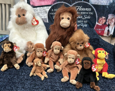 1990-1994 Ty Monkey's-Orangutans Beanie Babies Large Brown is Rare ...
