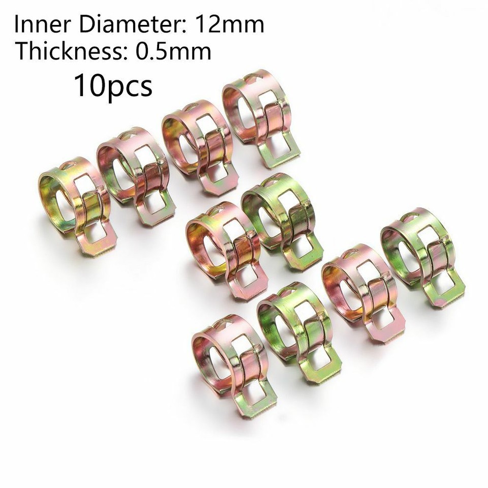 Stainless Steel Spring Clips Tube Clamp Fuel Oil Line Water Hose Pipe ...