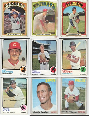 (9) 1970-73 Topps High Numbers Poor Condition Lot MLB Baseball Cards ...