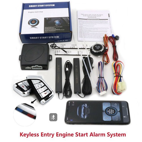 Keyless Entry Engine Start Alarm System Push Button Remote Control Kit ...