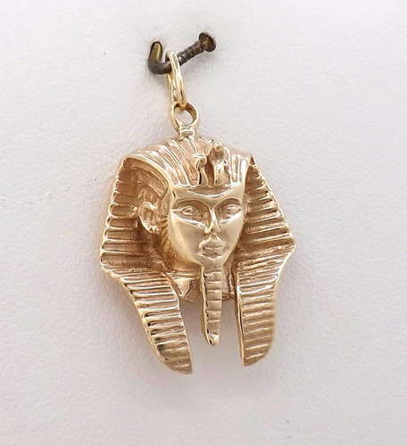 14k Rose Gold King Tut Egyptian Pharaoh Charm Pendant Vintage 3D | eBay