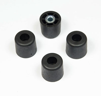 FOUR (4) SMALL ROUND CYLINDER RUBBER FEET .700" H X .750 D - FREE S&H ...
