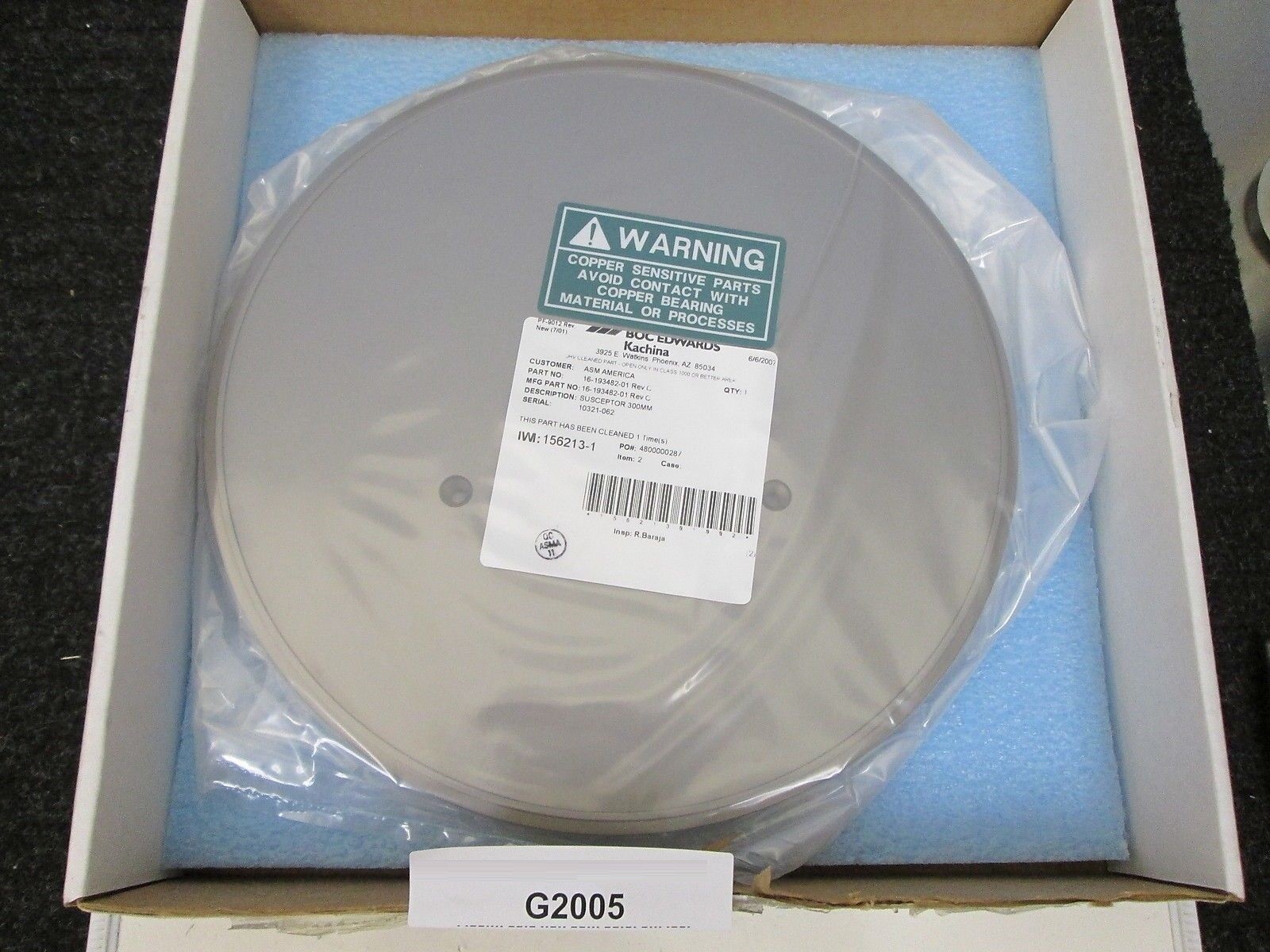 ASM 16-193482-01 Susceptor 300mm Refurbished | eBay