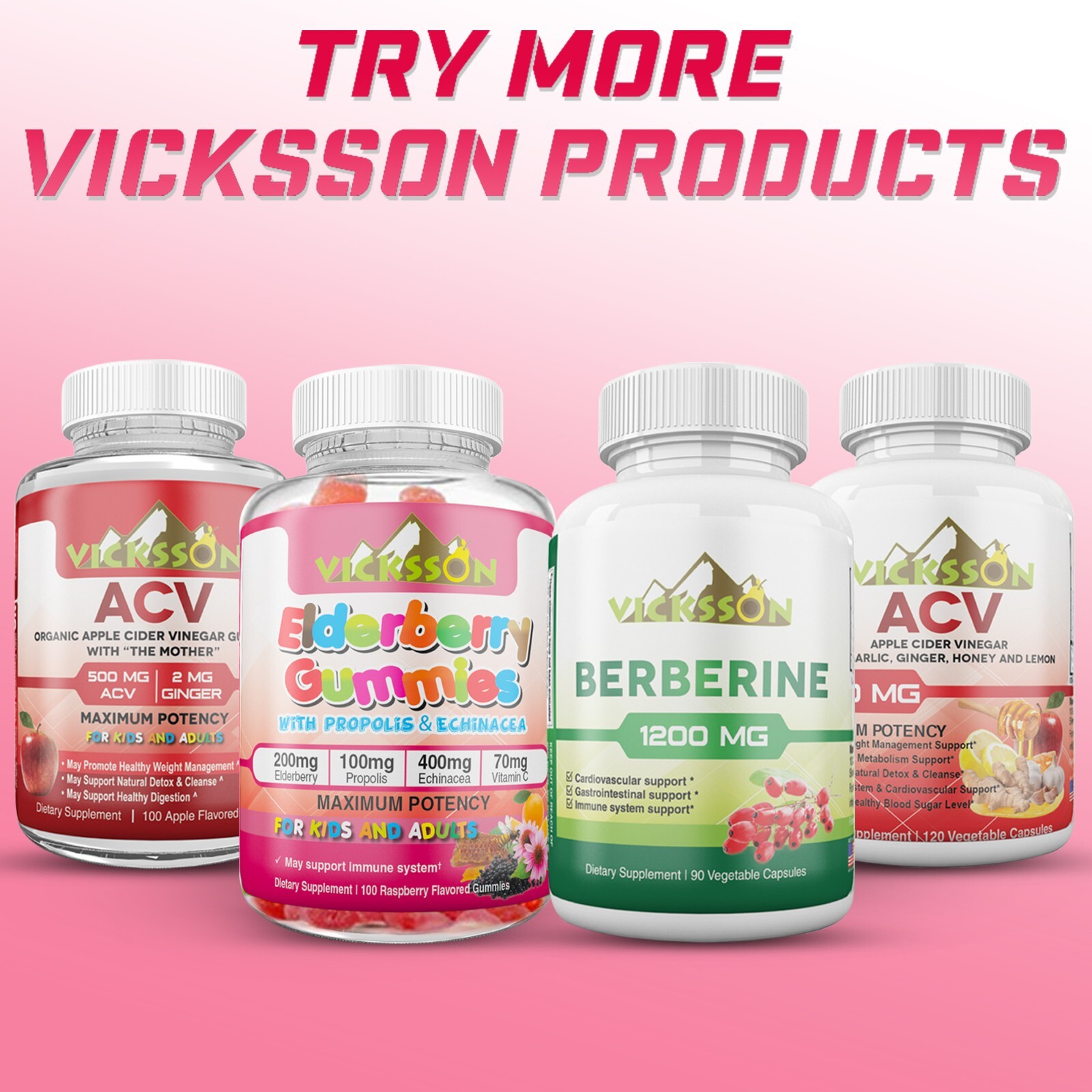 Vicksson Apple Cider Vinegar Pills 1700 mg ACV with Garlic, Ginger ...