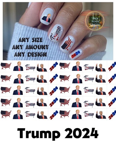Trump 2024 Waterslide Nail Decals Set Of 50 Instructions & Bonus | eBay
