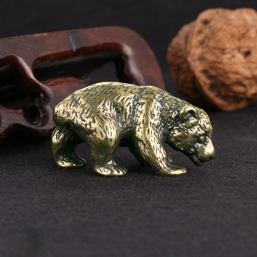 Polar Bear Pure Copper Statue Home Ornaments Animal Figurines Miniature ...