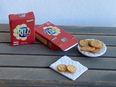Dollhouse Miniature Handmade Buttery Cracker 2 Boxes with 10 Loose ...