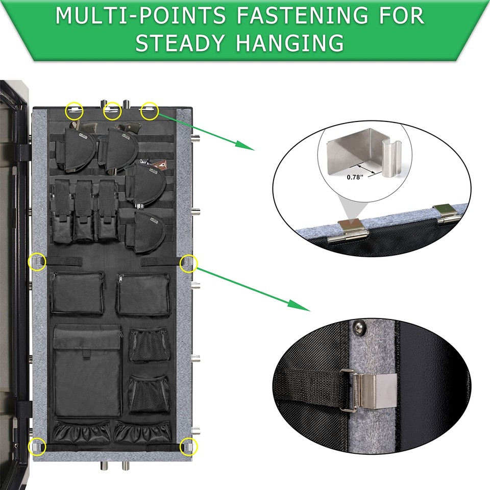 Gun Safe Door Organizer,Molle Gun Safe Door Panel Organizer with Pistol ...