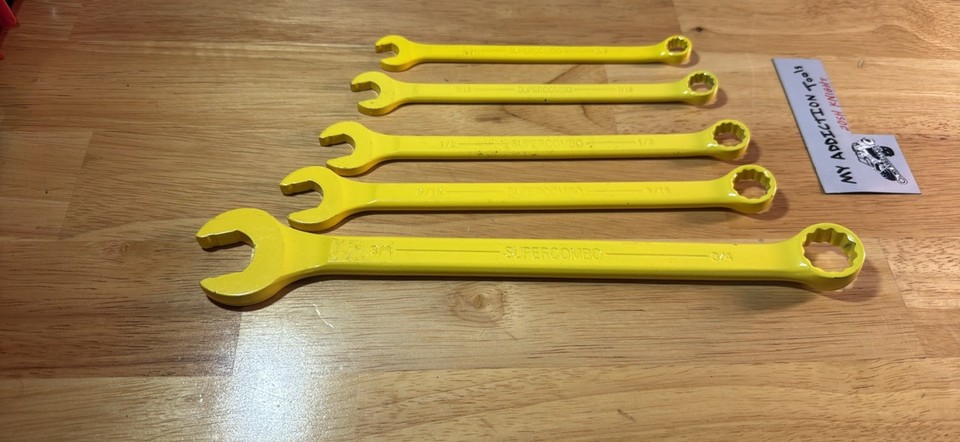Williams super combo high visible yellow wrench set SAE 5 piece | eBay