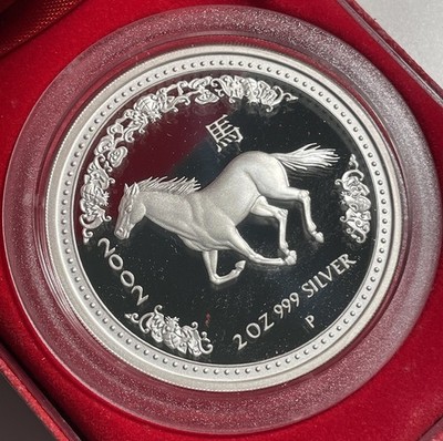 Australia 2002 Perth Mint Year of Horse Lunar Series I 2oz Silver Proof ...