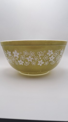 Vintage Pyrex Green Spring Blossom Crazy Daisy #403 2.5 Qt Mixing Bowl ...