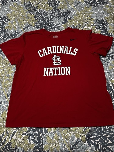 Nike Tee Athletic Cut Red Cardinals Logo Red T Shirt Tee Mens Size ...