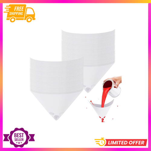 100PCS Paint Strainers Paper Cone Paint Mixing Cup Strainer Fine Mesh ...