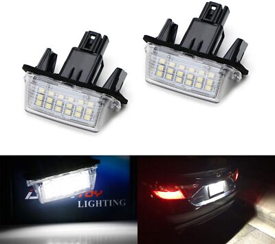2x LED Licence Plate Lights For Toyota Avensis Verso Yaris Vitz Camry ...