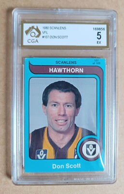 Don Scott Scanlens 1980 - VFL AFL Card #107 - CGA 5 EXCELLENT not PSA ...