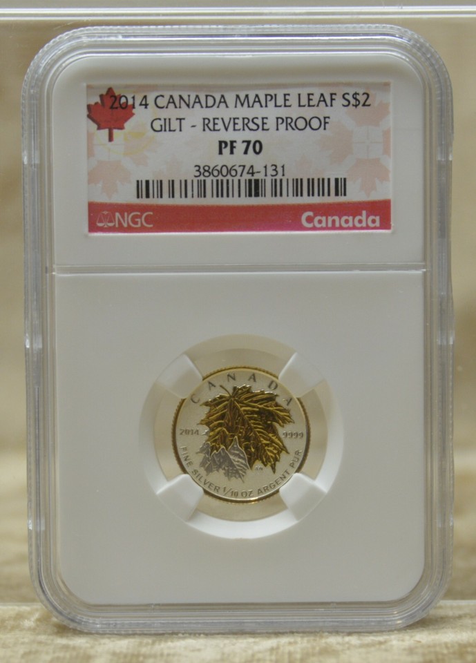 2014 SILVER CANADA $2 MAPLE LEAF GILT REVERSE PROOF NGC PF 70 | eBay