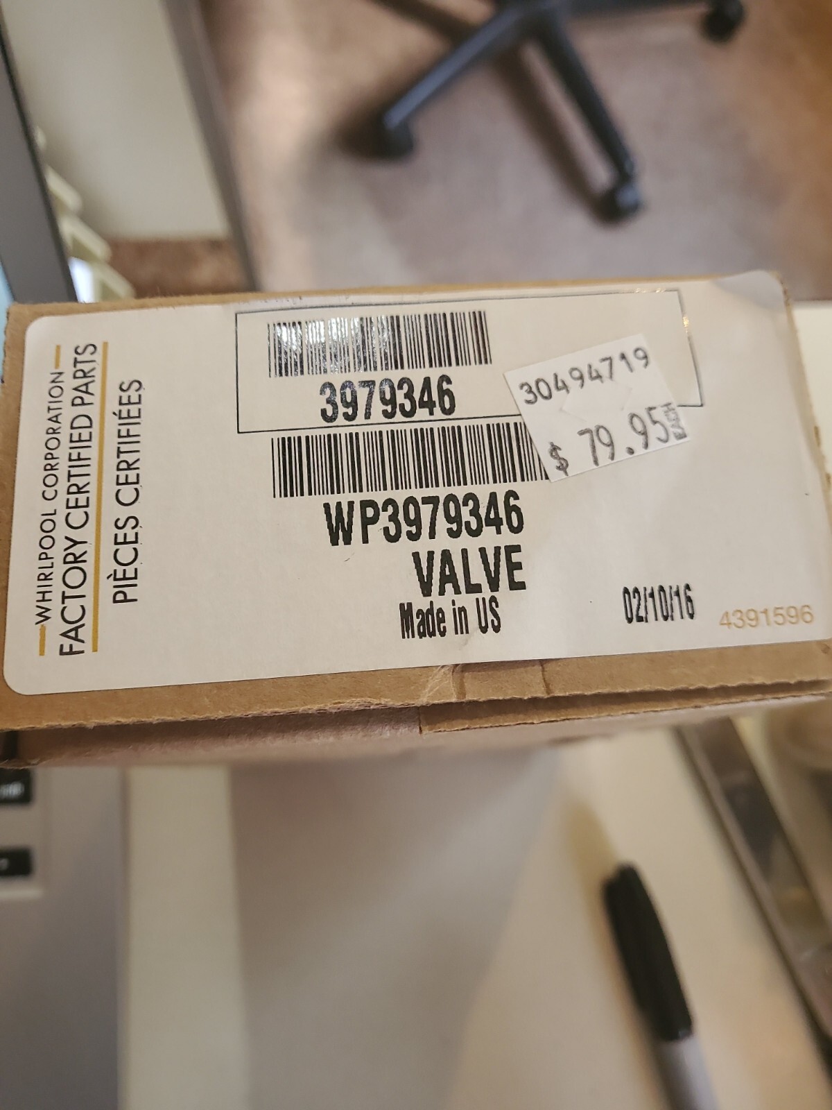 Genuine whirlpool OEM Water Inlet Valve WP3979346 3979346 3979347 ...