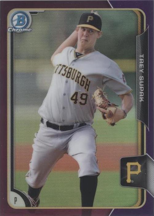 2015 Bowman Draft - Chrome Trey Supak #42 Purple Refractor /250 (RC ...