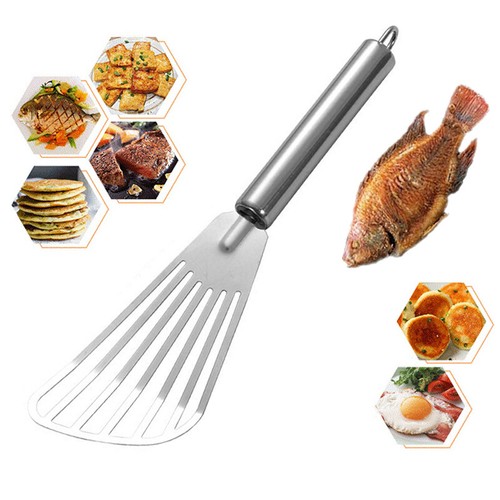 1PC Stainless Steel Slotted Fish Turner Spatula Flexible Kitchen ...