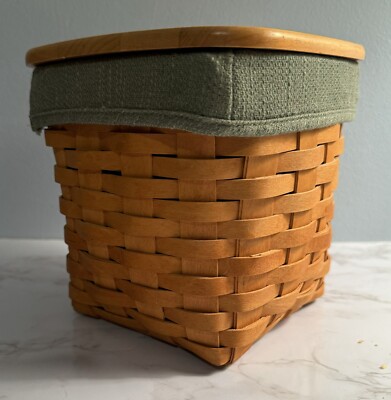 Longaberger 2001 Vintage Tissue Box with Lid and Sage Green Liner | eBay