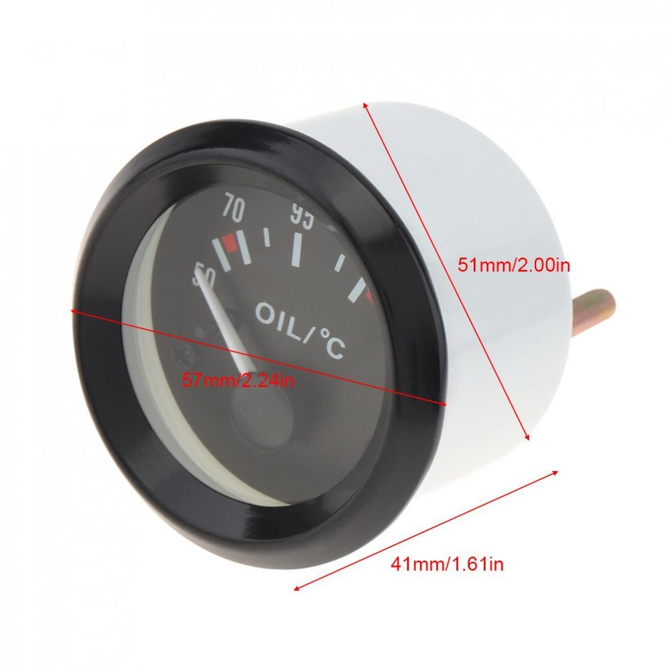Universal Car Oil Temperature Gauge 12V 2" 52MM LED Electrical with ...