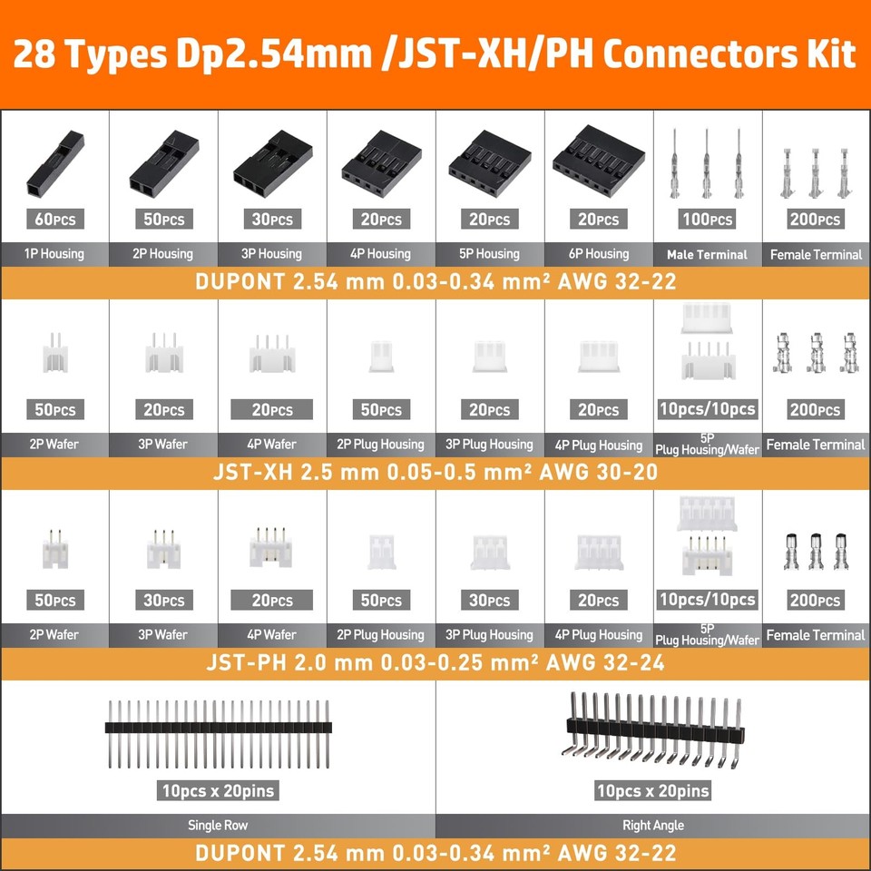 Micro Connector Pin Crimping Tool Kit 28 Types JST-PH 2.0mm/JST-XH 2 ...