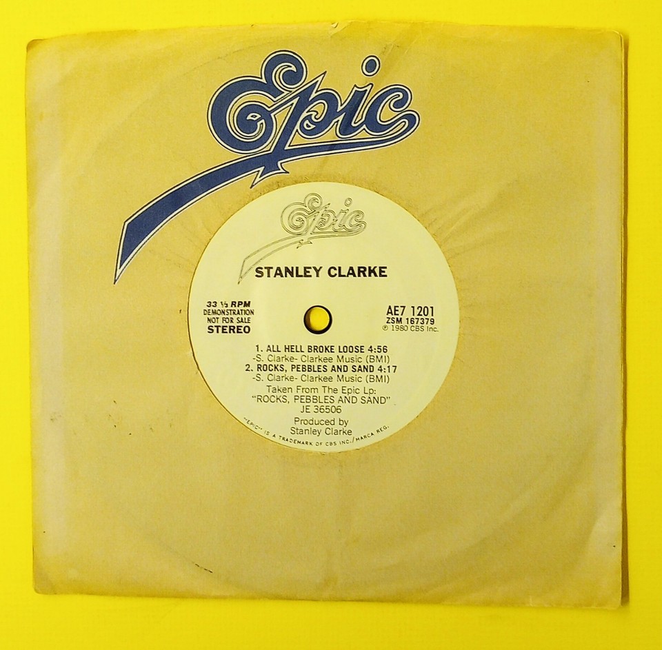 STANLEY CLARKE SCARCE 1980 WHITE LABEL DEMO 45 ORIGINAL SLEEVE RETURN ...