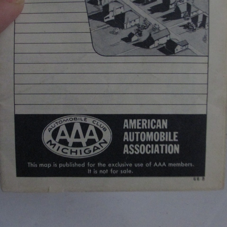 VINTAGE 1966 AAA Michigan Club Detroit Southern Suburbs City Map | eBay