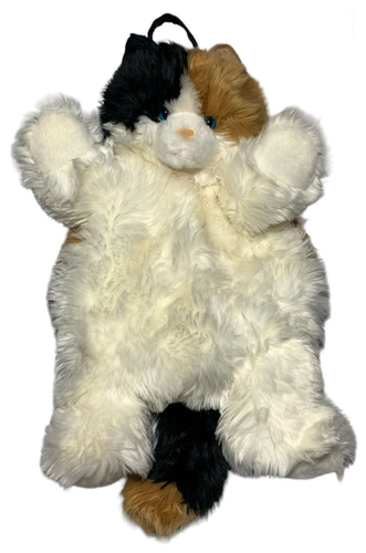 Vintage AURORA Plush Calico Cat Backpack Soft Kitty Bag White Brown ...