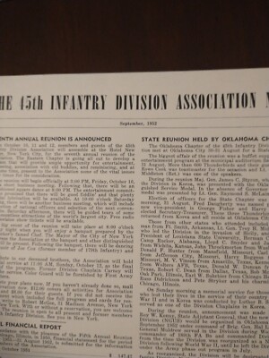 1952 45th Infantry Division Association News | eBay