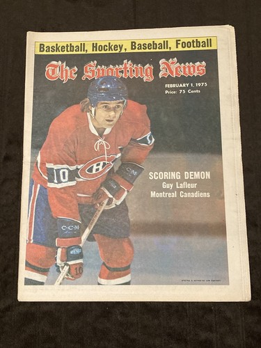 Guy LaFleur Montreal Canadiens - The Sporting News - February 1, 1975 ...