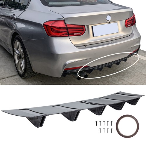 Carbon Rear Bumper Diffuser 5 Fins Spoiler Lip Splitter For E90 E92 F30 ...