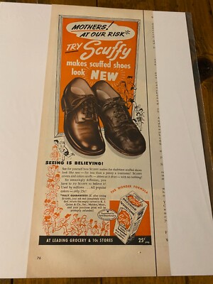 Vintage 1952 Scuffy Shoe Restoration Mothers At Our Risk ad | eBay