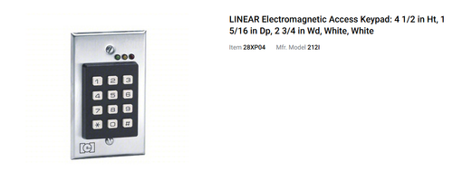 Linear 212i Single Door Control Flush-Mount Digital Keypad | eBay