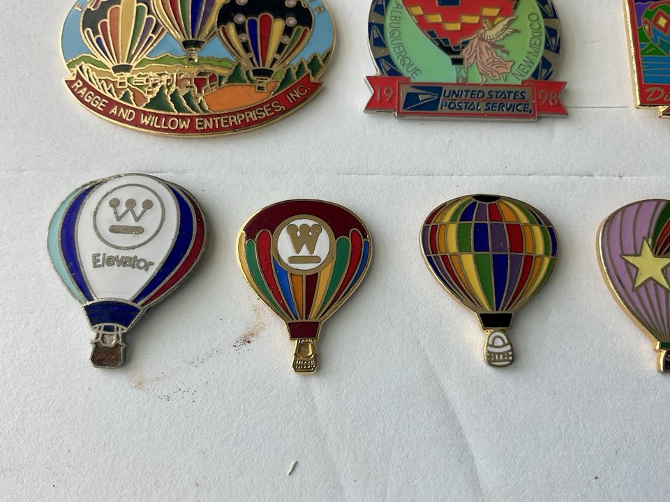 Hot Air Balloon Pins Badge DOZEN Albuquerque USPS & Others Enameled ...