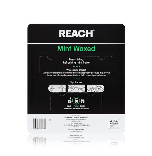 Reach Mint Waxed Dental Floss 55 Yards Extra Wide Cleaning for Plaque ...
