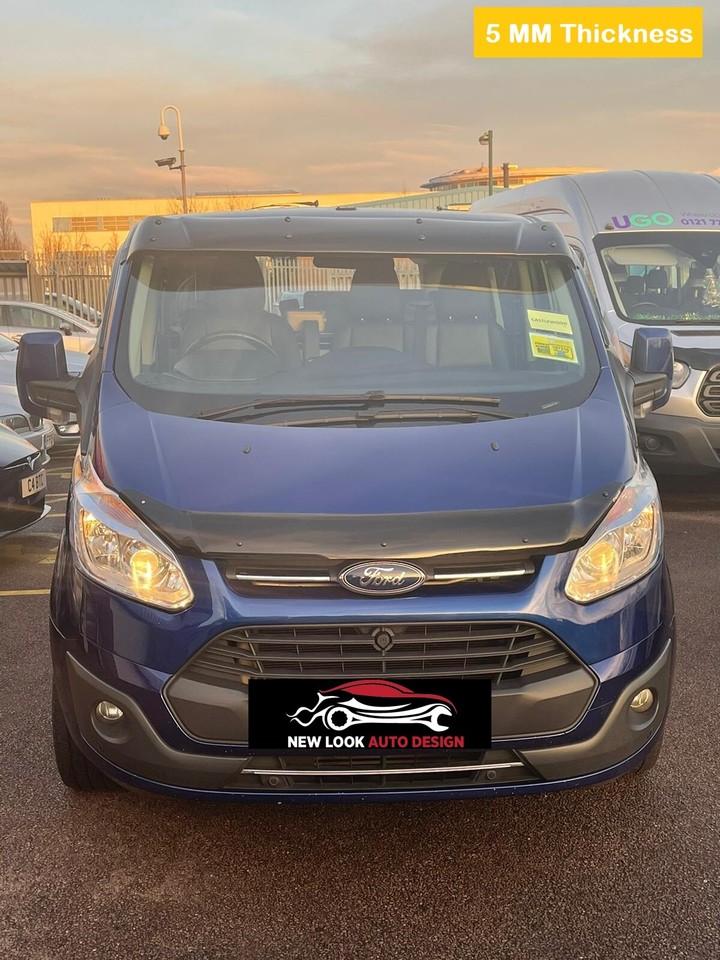 FORD TRANSIT CUSTOM 2012-2024 Black External Sun Visor Solid Acrylic ...