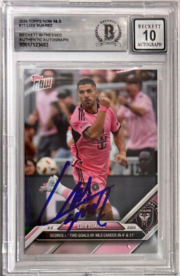 2024 Topps NOW MLS Luis Suarez #11 Inter Miami BAS Beckett Witnessed ...