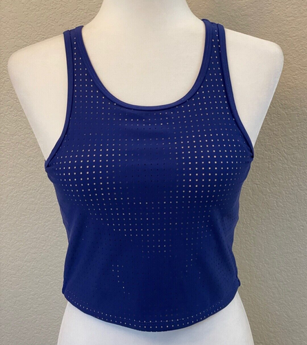 FABLETICS Lined Crop Tank Built In Bra Removable Pads Blue Wms Size ...