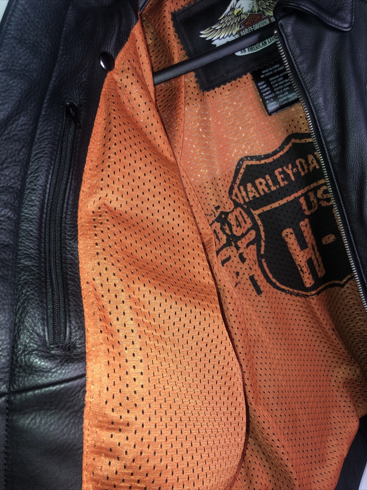 Women Harley Davidson Genuine Leather Riding Jacket Large Zip Pit ...