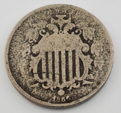 1866 Shield Nickel With Rays Us Coin First Year Issued | eBay