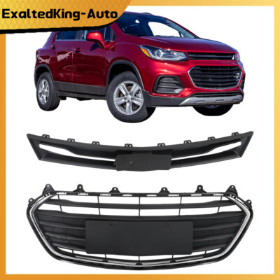 Chrome Front Upper+Lower Bumper Grille Grill Set For Chevy Trax 2017 18 ...