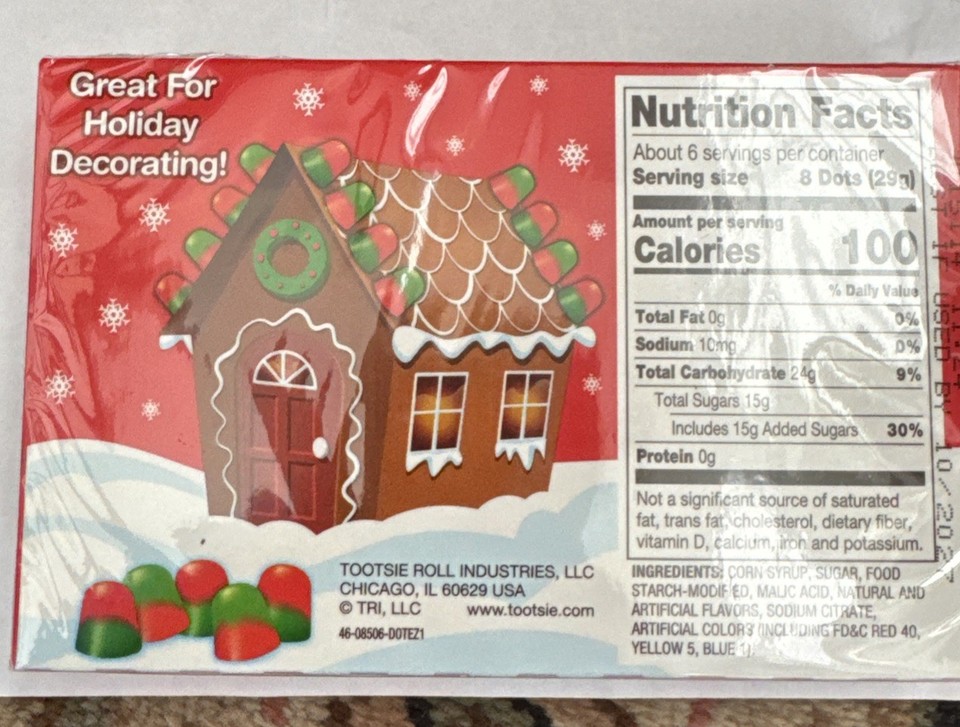 Holiday Dots Festive Holiday Flavors Candy Box 6 oz Theater Box ...