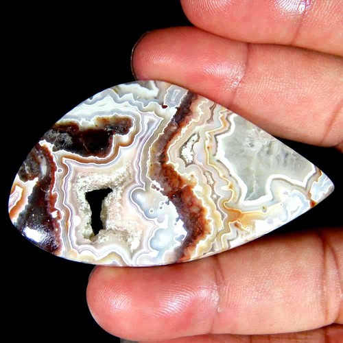 82.45cts.Natural Classic Crystal Crazy Lace Agate Druzy Fancy Cab ...